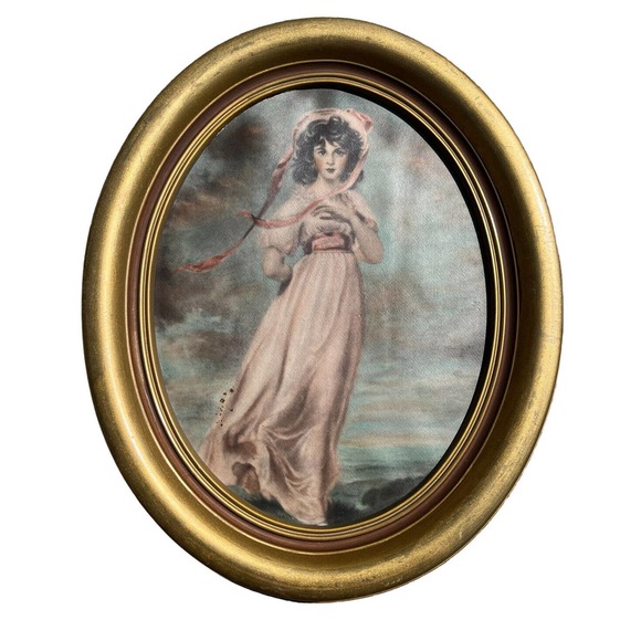Art | Vintage Victorian Era Style Pinkie By Sir Thomas Lawrence Oval ...